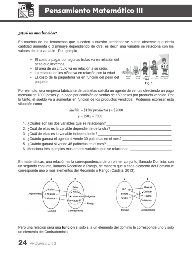 Guía de Actividades Pensamiento Matemático III | PDF | Función ...