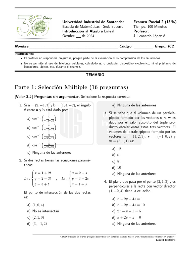 Ex2 IAL 24 2 IC2 | PDF | Vector Euclidiano | Línea (geometría)