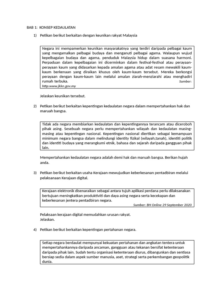 BAB 1 T5 KBAT Petikan | PDF