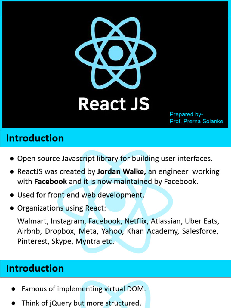React js | PDF | Document Object Model | Java Script React js | PDF | Document Object Model | Java Script