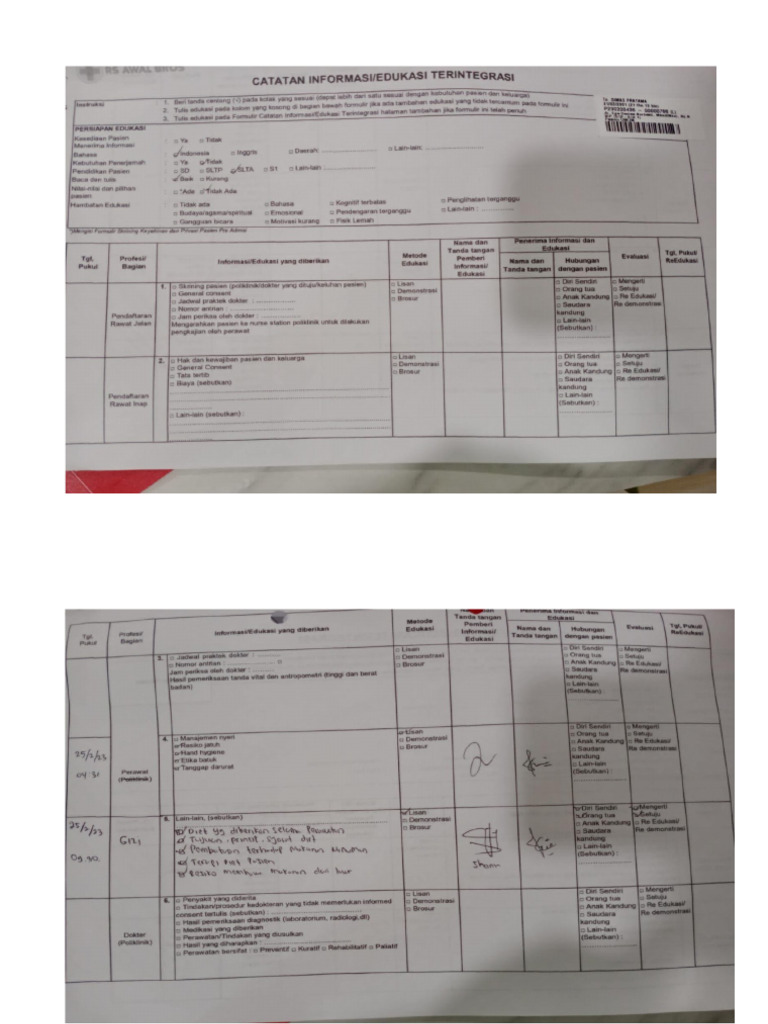 Contoh Catatan Terintegrasi | PDF