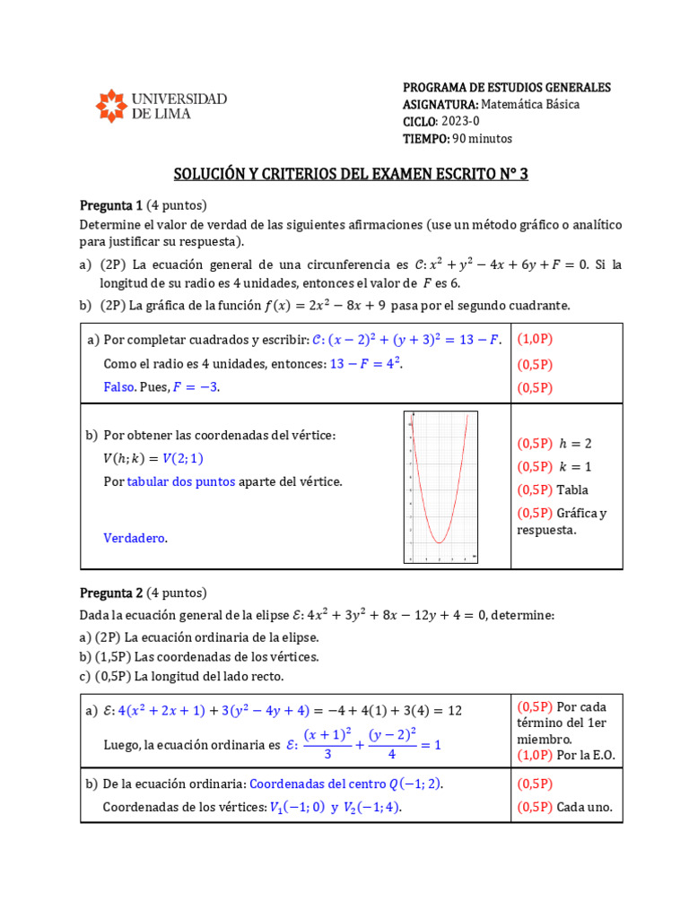 Solución y Criterios Del EE3 de MB (2023-0) - JU2 WB | PDF | Matemáticas | Geometría euclidiana