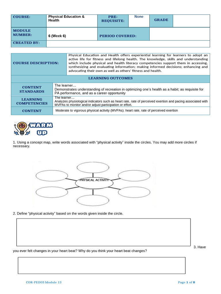 P.E. 11 DLL | PDF | Heart Rate | Physical Fitness