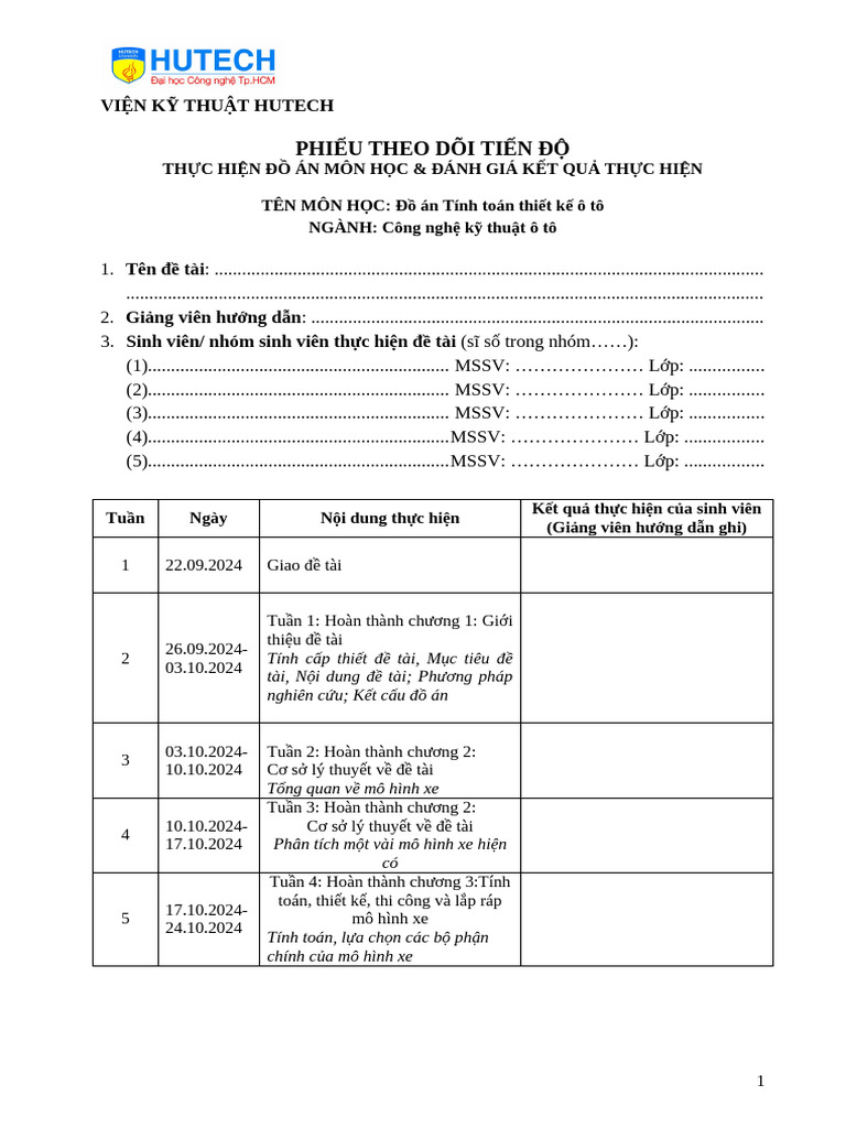 5. Phieu theo doi tien do | PDF