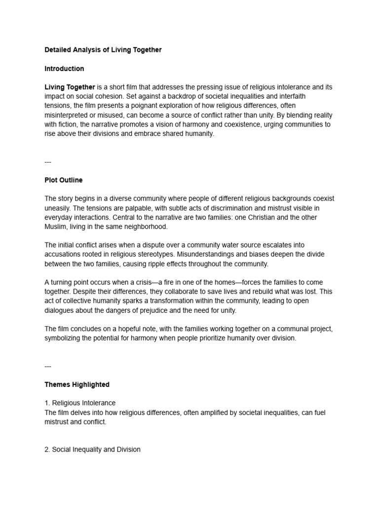 Ge Short Movie Analysis | PDF | Narrative | Interfaith Dialogue