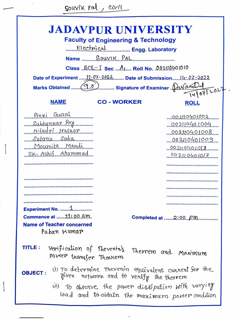Electrical Lab 1 | PDF
