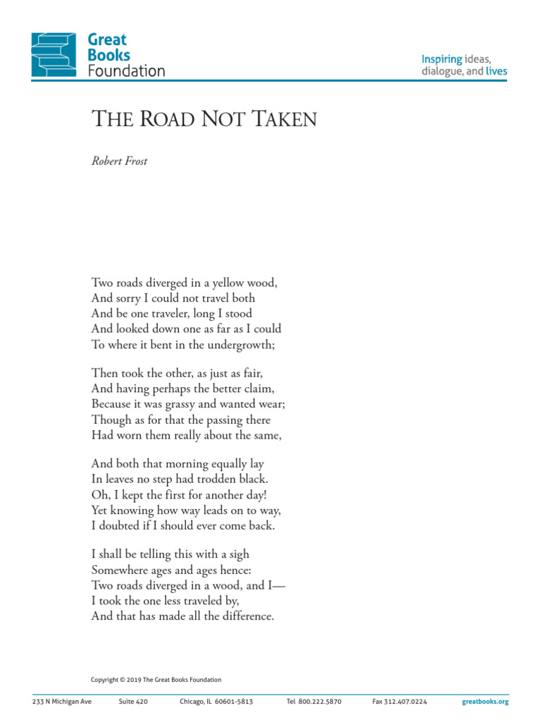 The Road Not Taken | PDF | Poetry