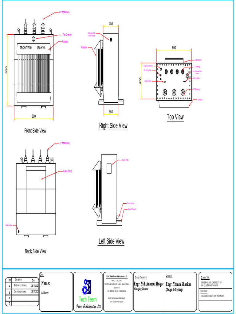 150 Kva GA Drawing | PDF | Manufactured Goods | Equipment