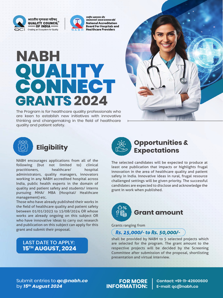NABH Quality Connect Grants Program 2024 | PDF | Patient Safety ...