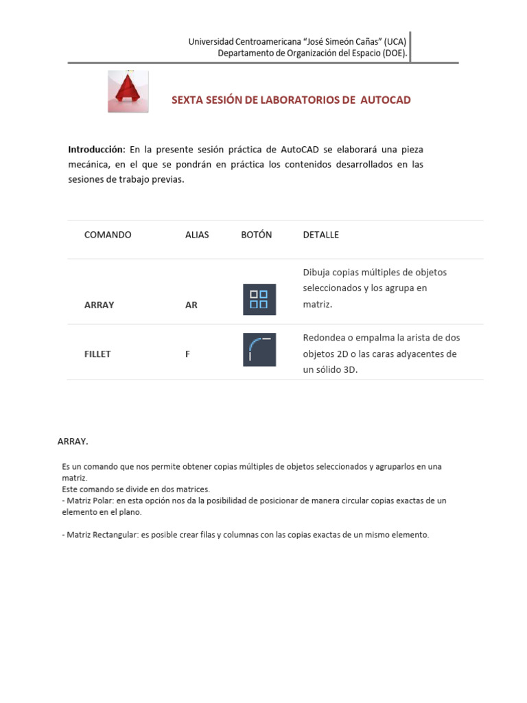 Uso de Matrices en AutoCAD | PDF | Matriz (Matemáticas) | Objetos ...