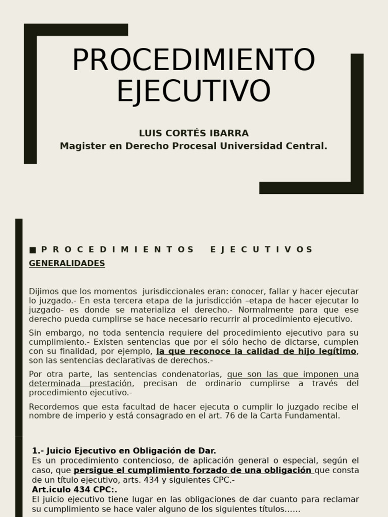 Procedimiento Ejecutivo | PDF | Pagos | Estatuto de limitaciones
