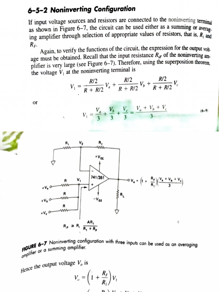 Noninverting Averaging and Summing Amplifier | PDF | Amplifier ...