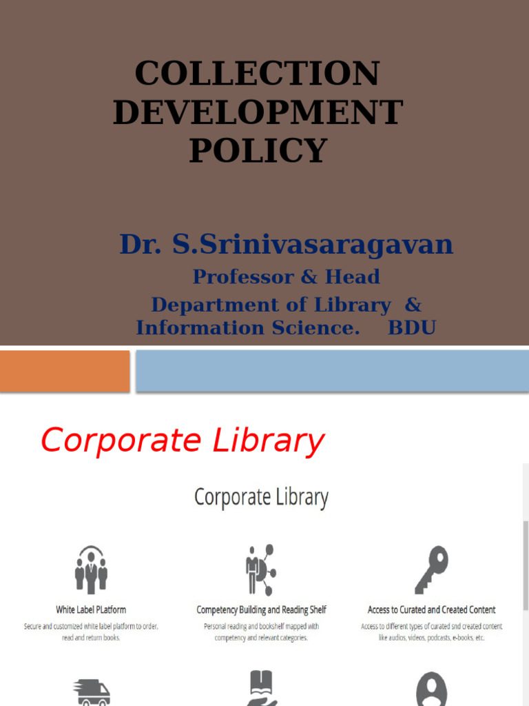 Collection Development Policy | PDF | Libraries | Librarian