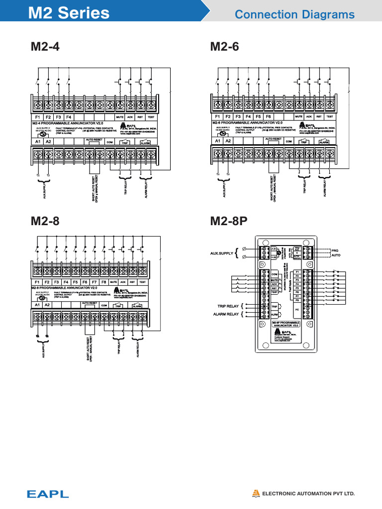 EAPL - Connection Diagrams - Programmable Alarm Annunciators - M2 Series | PDF