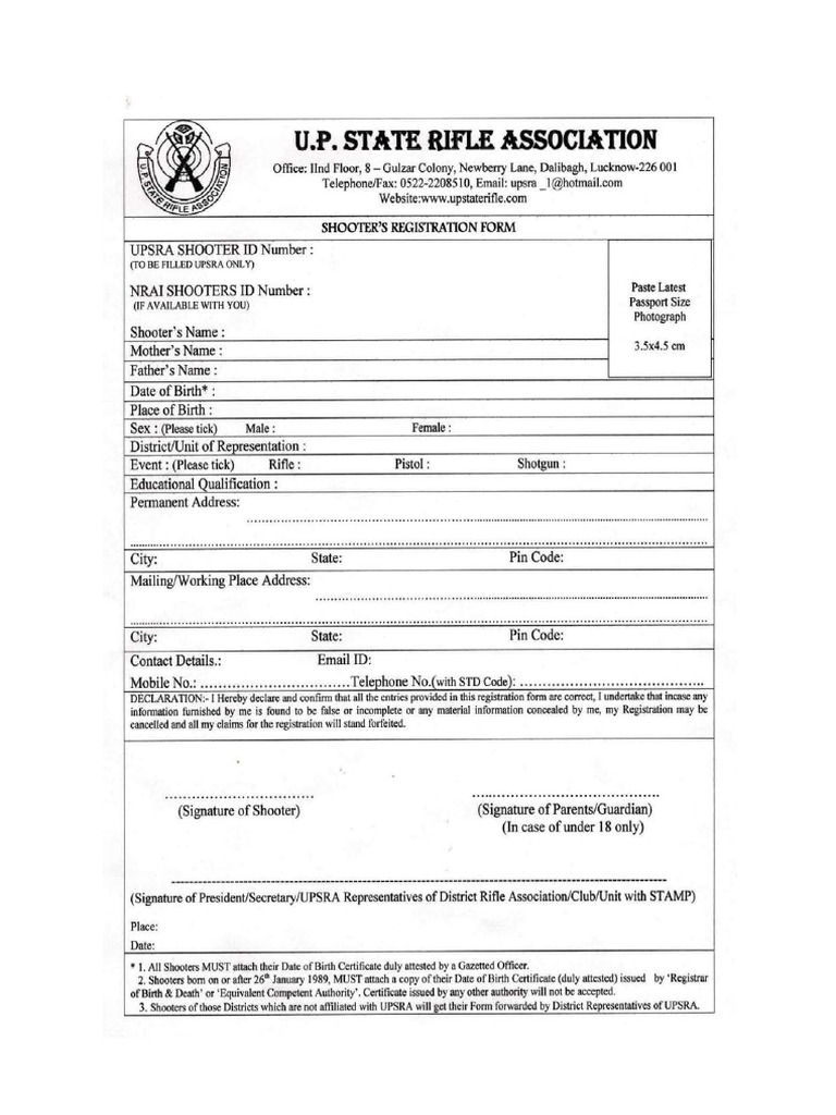 Shooters ID Form | PDF