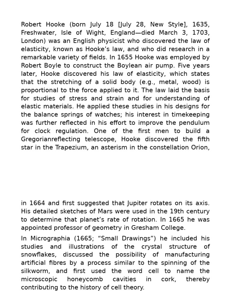Robert Hooke | PDF