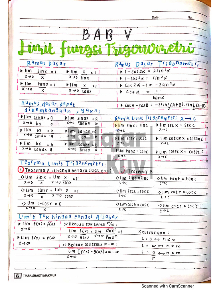 Belajarquy - Matematika Peminatan (IPA) - Kelas XII - Limit Fungsi Trigonometri | PDF
