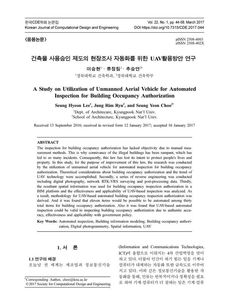 A Study On Utilization of Unmanned Aerial Vehicle For Automated Inspection For Building ...