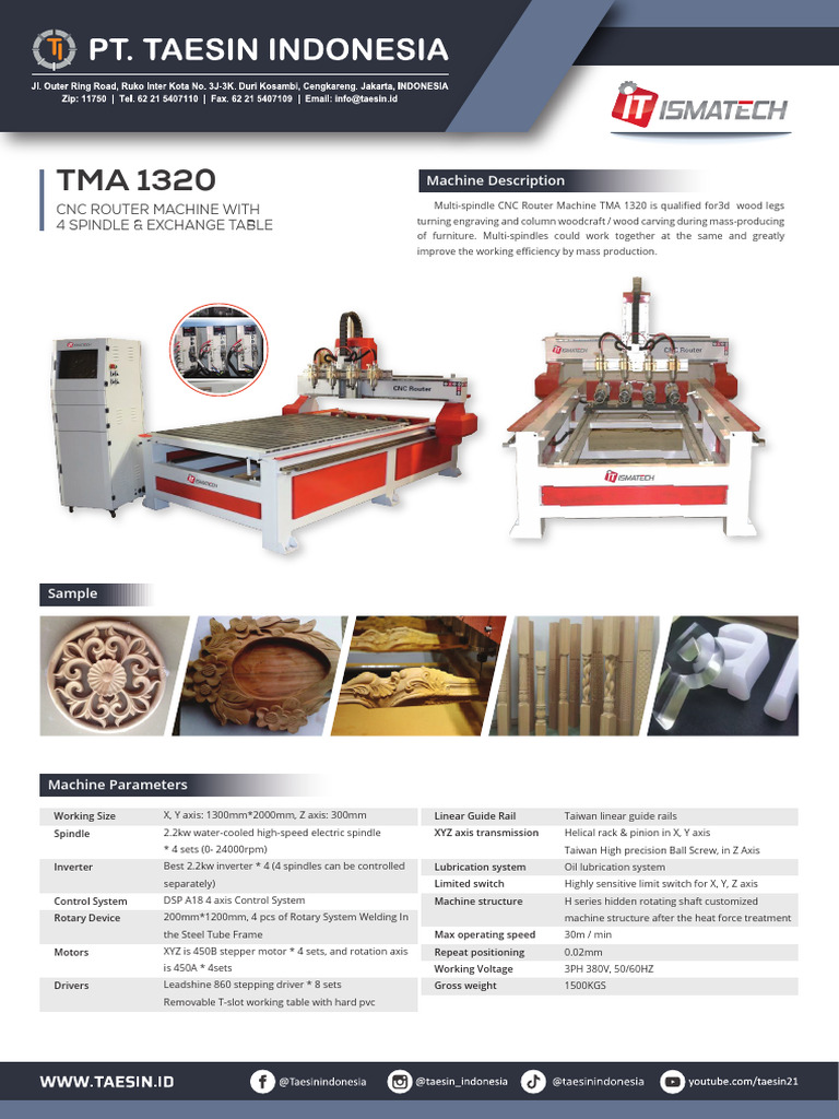 TMA 1320 - CNC Router Machine | PDF