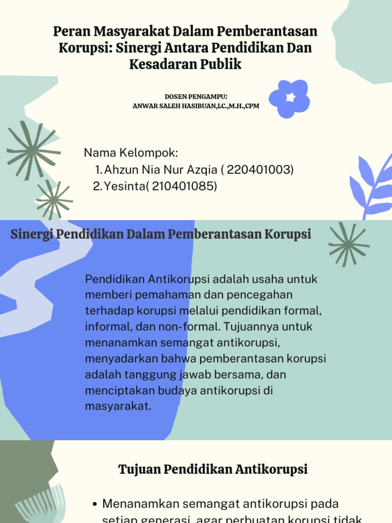 Peran Masyarakat Dalam Pemberantasan Korupsi Sinergi Antara Pendidikan ...