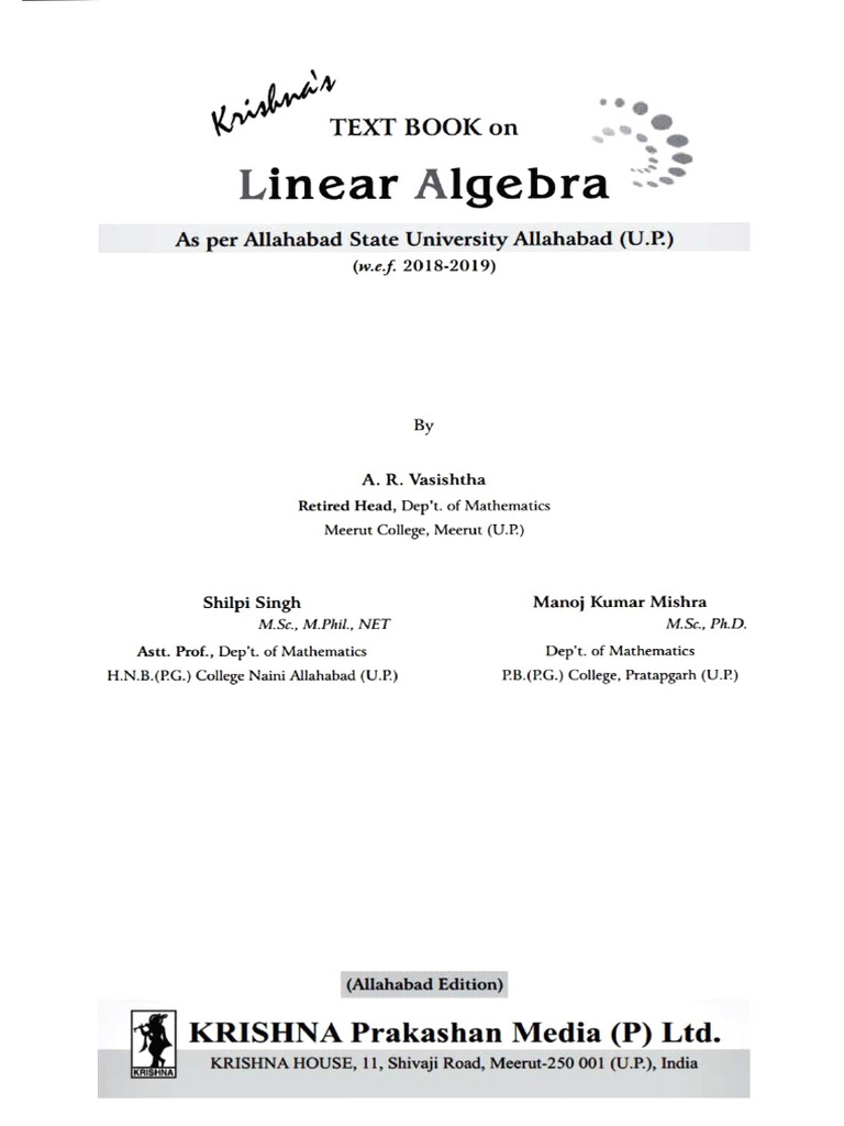 Linear Algebra | PDF