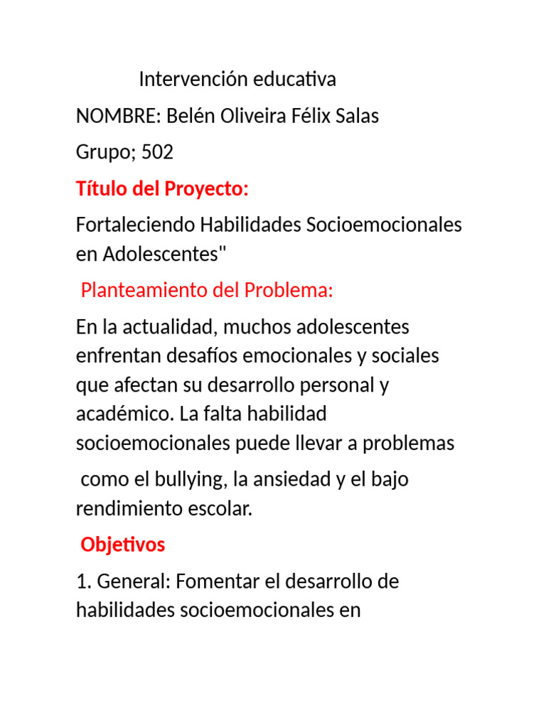 Intervención Educativa | PDF