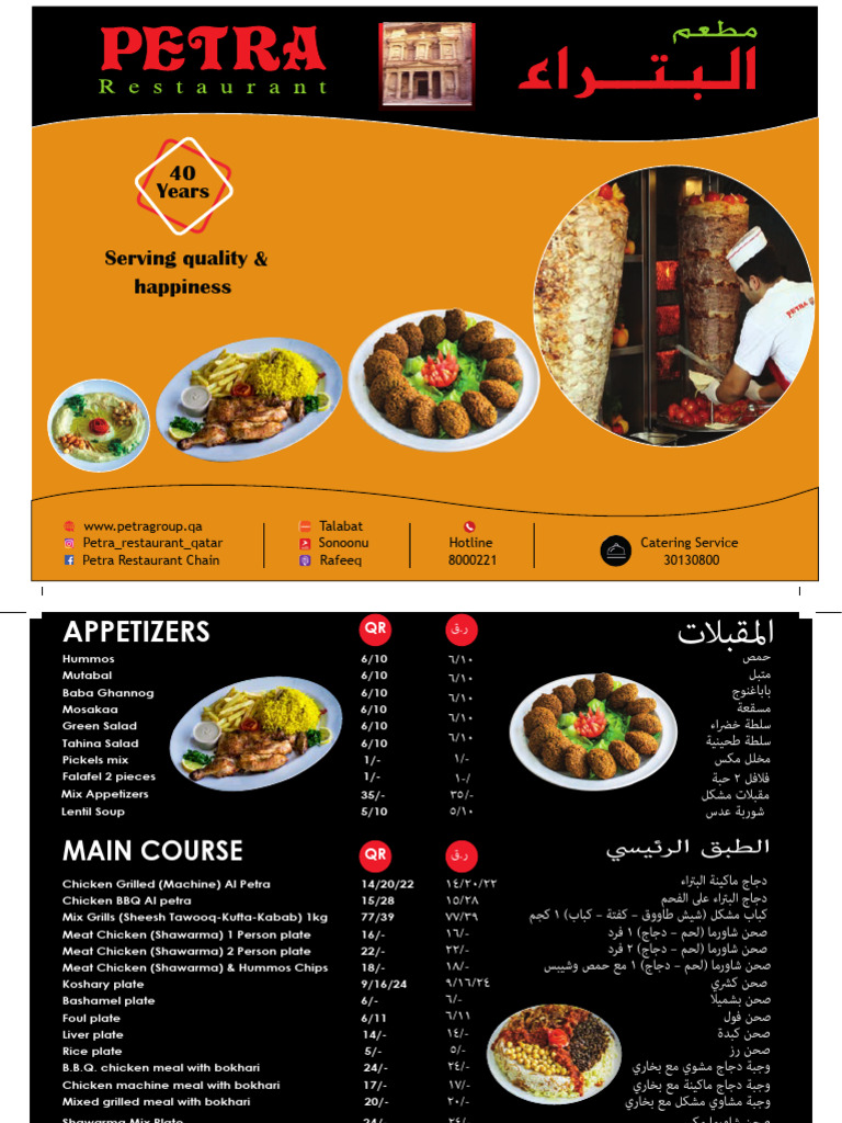 Petra Menu New Price 18oct22 | PDF