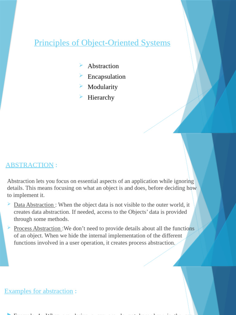 Principles Of Object Oriented Systems Pdf Class Computer Programming Abstraction 5977