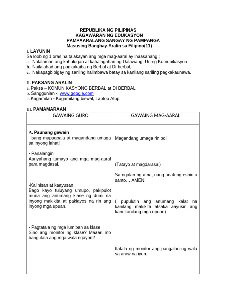 Lesson Plan Shs | PDF