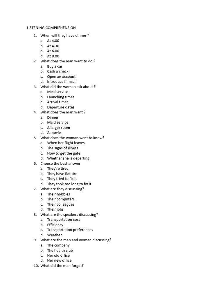 Listening Comprehension | PDF