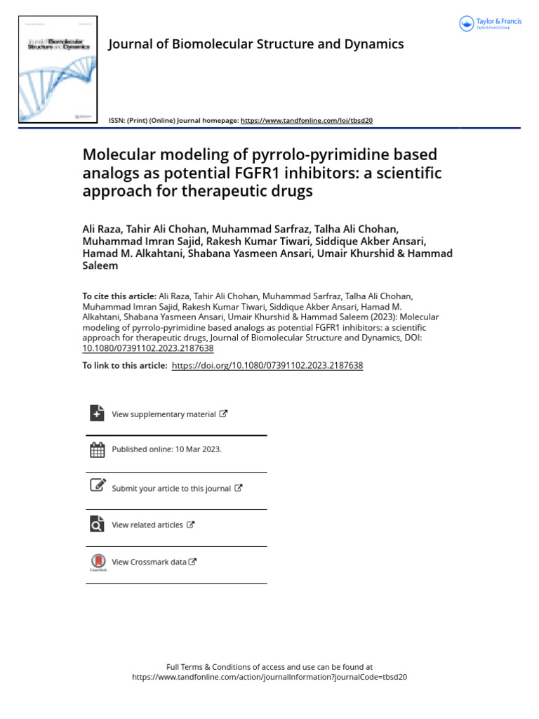 JBSD-FGFR1-Ali Raza | PDF | Docking (Molecular) | Hydrogen Bond