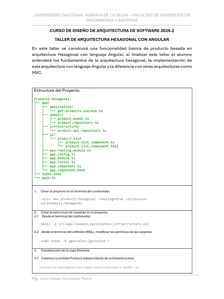 Taller de Arquitectura Hexagonal con Angular | PDF