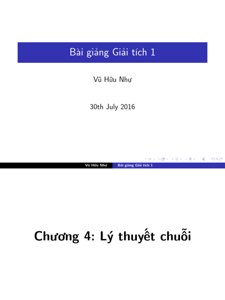 Giai Tich 1 Vu Huu Nhu Gt1 Chuong4 Ly Thuyet Chuoi (Cuuduongthancong - Com) | PDF