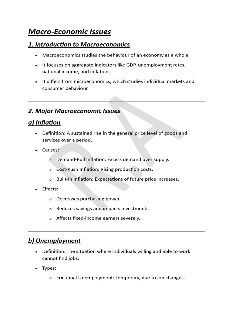 Macro-Economics Issues | PDF | Macroeconomics | Inflation