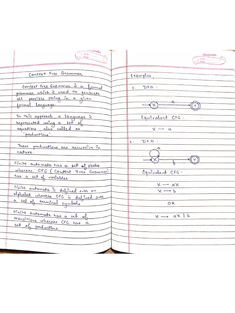 ToC Unit 3 - Context Free Grammars | PDF