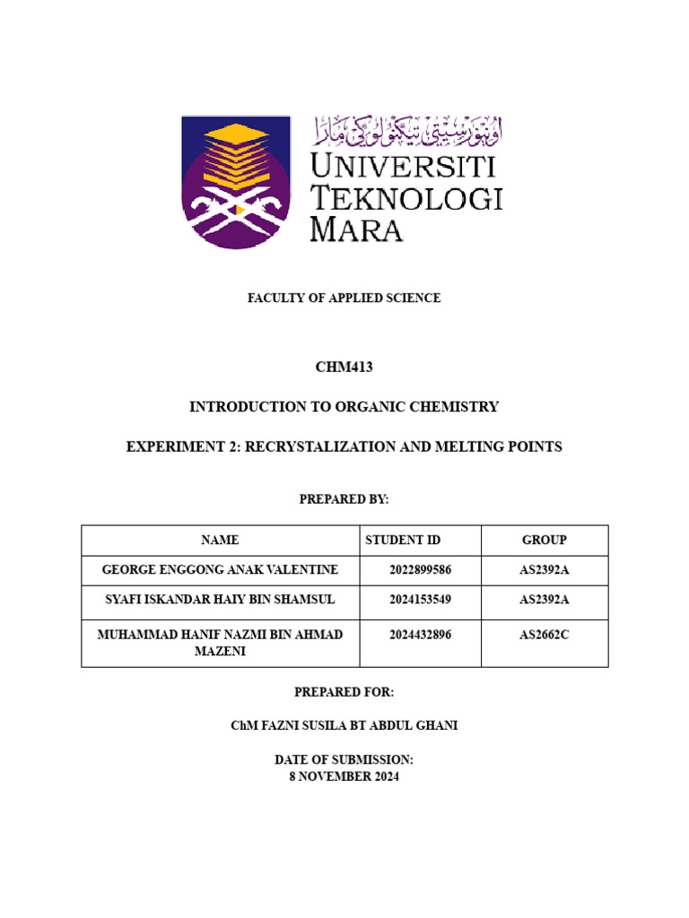 Chm413 Lab Exp2 | PDF
