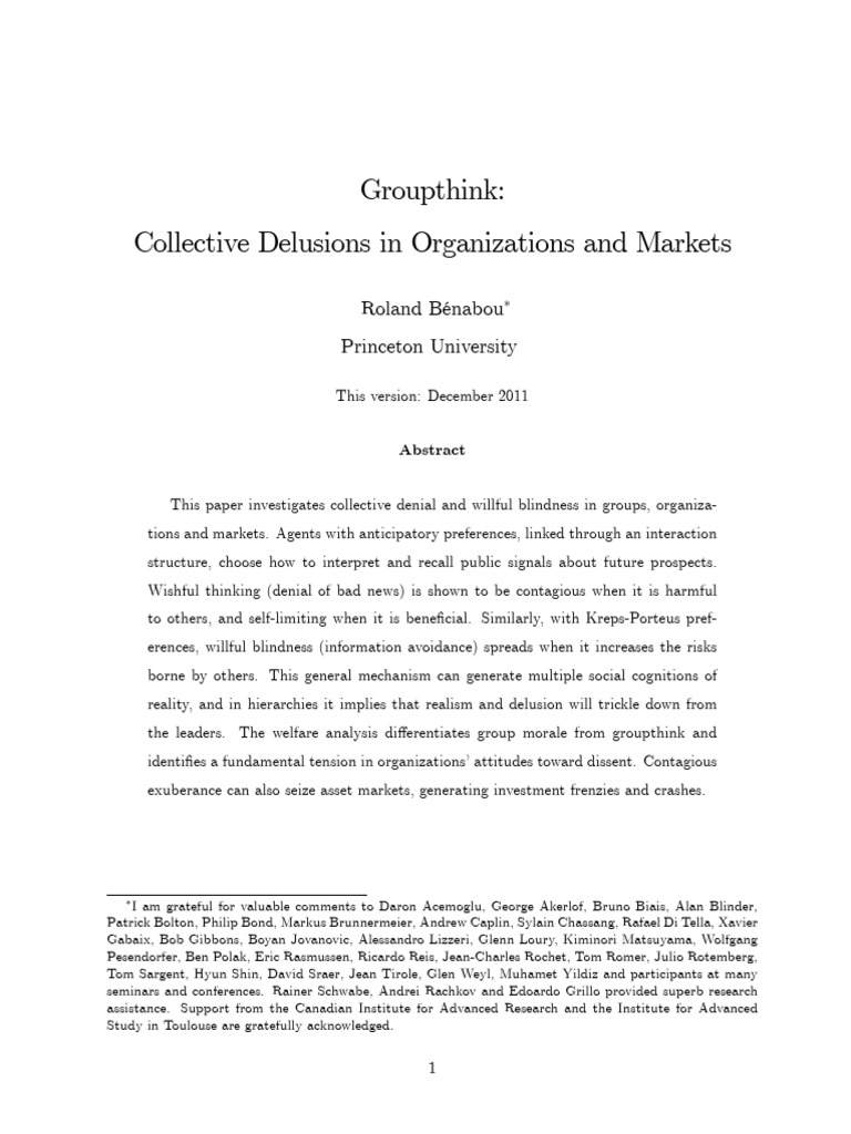 Groupthink IOM 7p Paper | PDF | Incentive