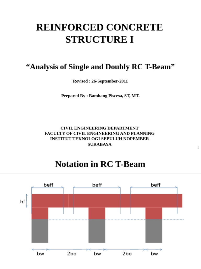 Single and Double RC T-Beam Analysis | PDF | Beam (Structure ...