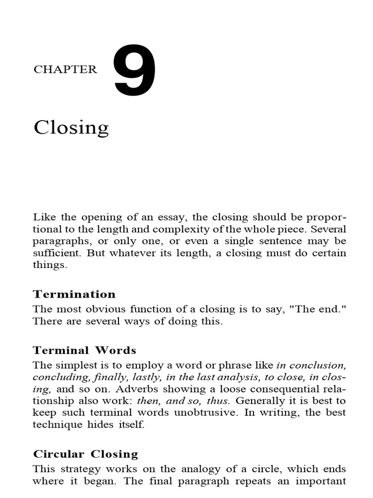 Closing | PDF | Essays