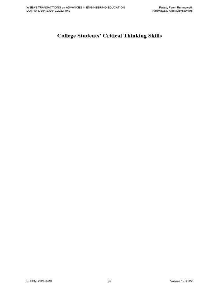 Effectiveness of Using Hypercontent Based E-Module To Improve College Students' Critical ...