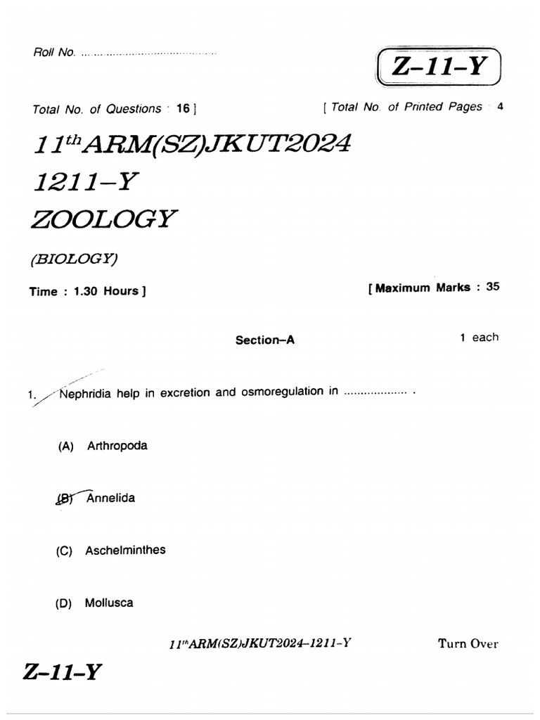 JK Bose Class 11 Biology Zoology 1211 y 2024 | PDF