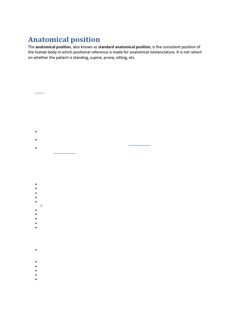 Anatomical Position All Lec Pdf Anatomical Terms Of Motion