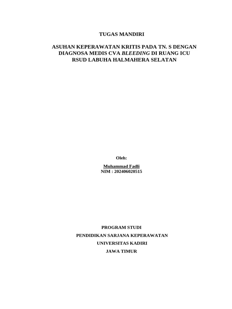 ASKEP CVA Bleeding | PDF