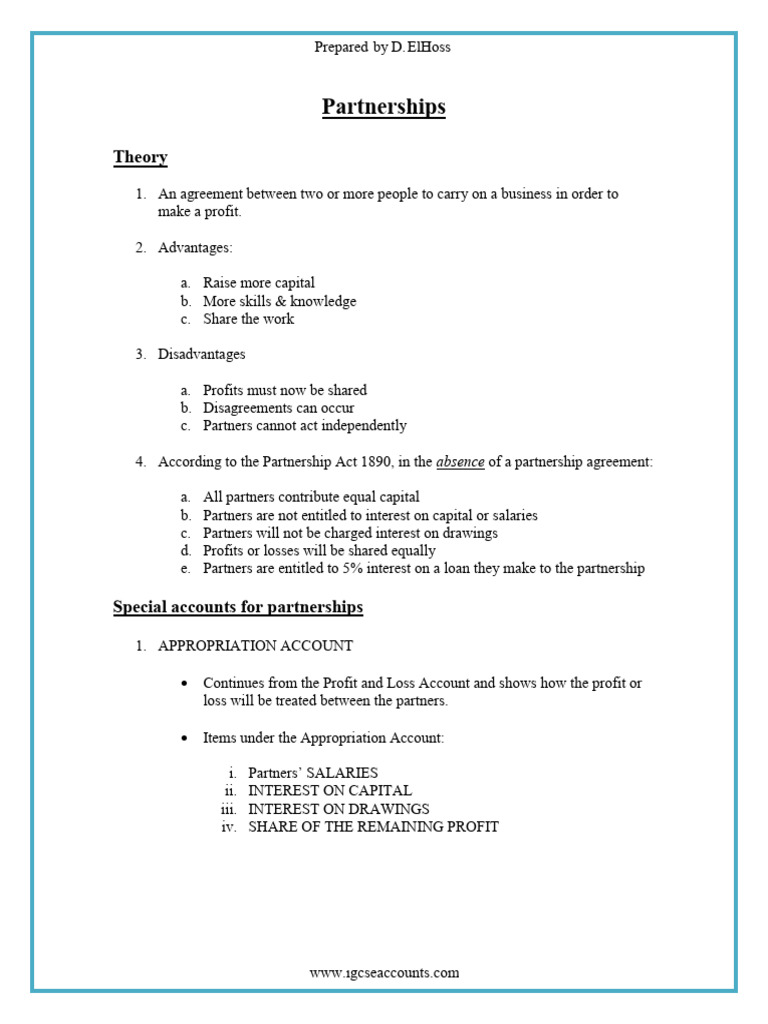 Understanding Partnership Accounts | PDF | Debits And Credits | Partnership