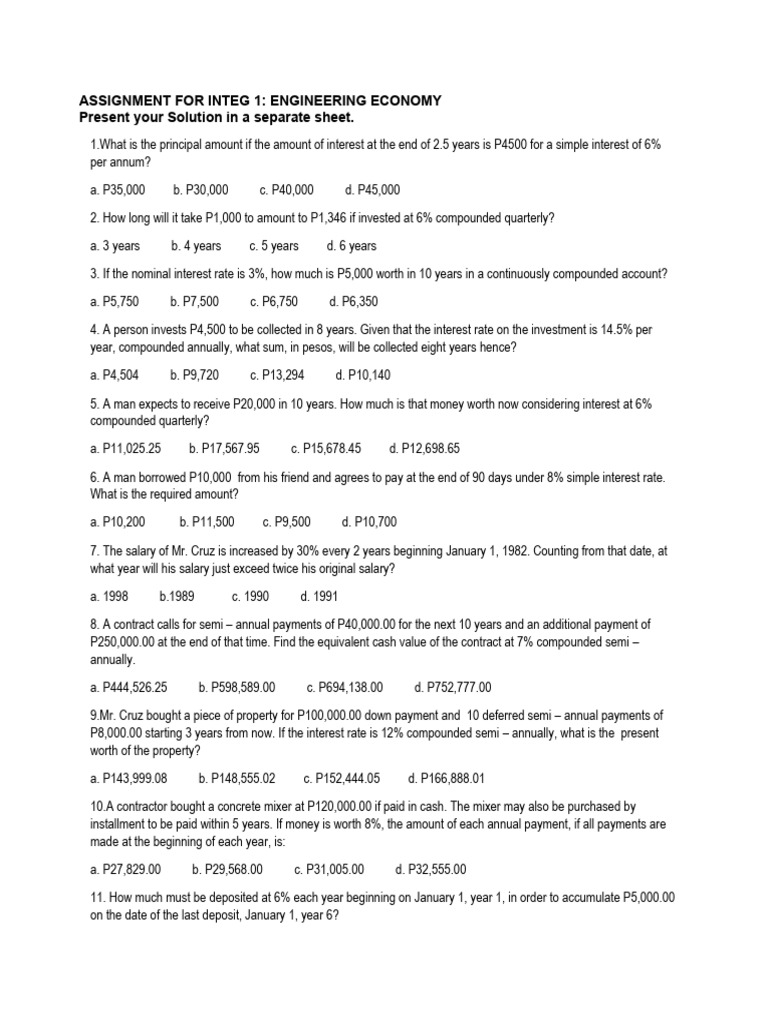Integ 1 Economy Assignment | PDF | Depreciation | Balance Sheet