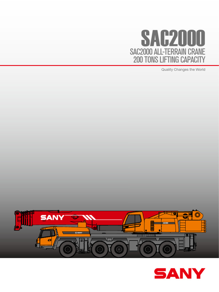 SANY SAC2000 All-Terrain Crane Overview | PDF | Crane (Machine) | Steering