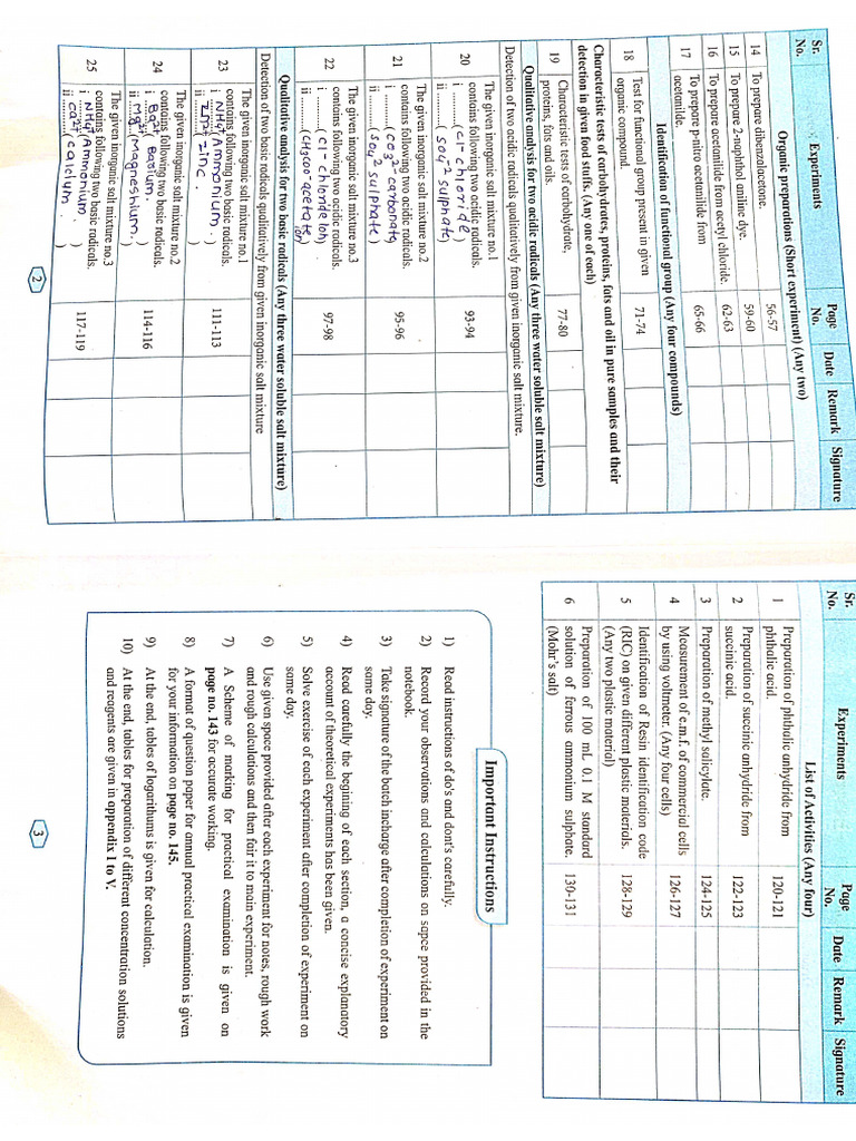 12 Chemistry Practical Book | PDF