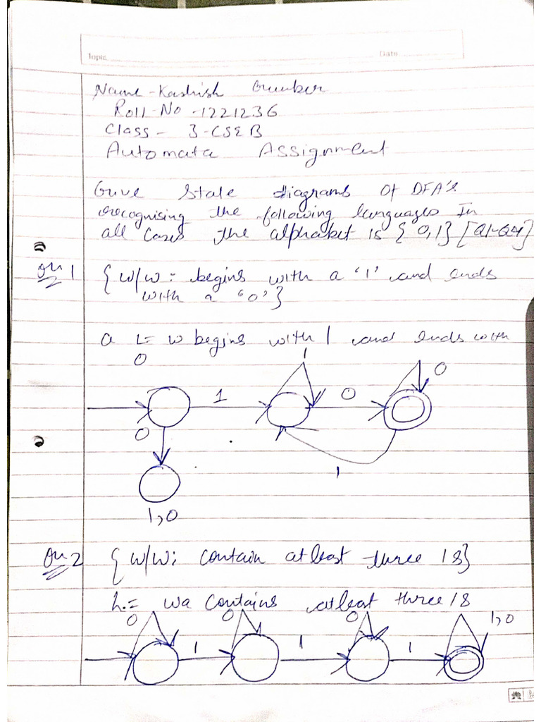 Automata Assignment 1 236 | PDF