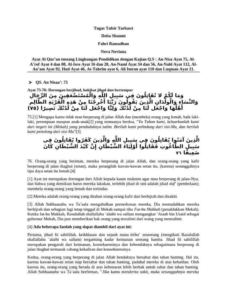 Tafsir Tarbawi 2023 | PDF