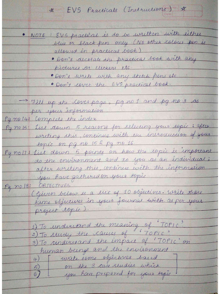 EVS Practical Book | PDF